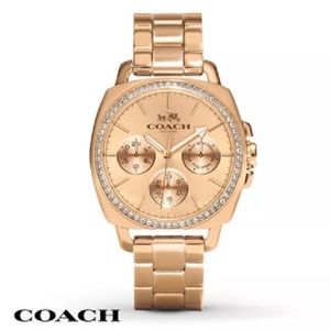 Coach | Accessories | Coach Tristen Boyfriend Rose Gold Glitz Watch ...